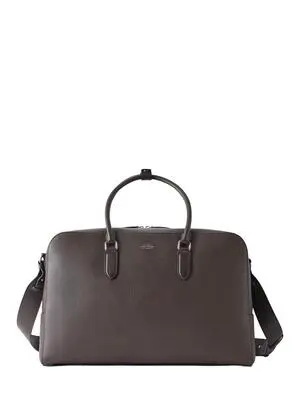 Smythson Full-grain Leather Weekend Bag - Brown