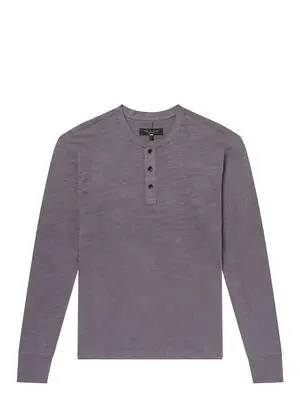 Rag & Bone Cotton-jersey Henley T-shirt - Gray