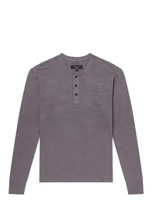 Rag & Bone Cotton-jersey Henley T-shirt - Gray