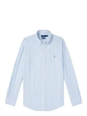 Polo Ralph Lauren Logo-embroidered Striped Cotton Oxford Shirt - Blue