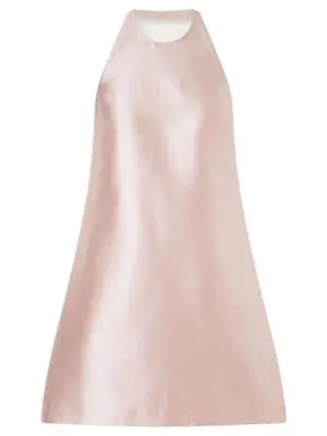 SELF-PORTRAIT Pleated Taffeta Mini Dress - Pink