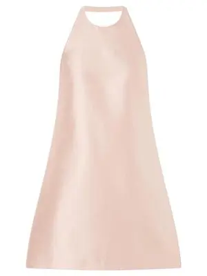 SELF-PORTRAIT Pleated Taffeta Mini Dress - Pink