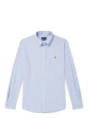 Polo Ralph Lauren Logo-embroidered Striped Cotton Shirt - Blue