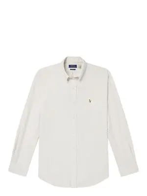 Polo Ralph Lauren Logo-embroidered Striped Cotton Oxford Shirt - White