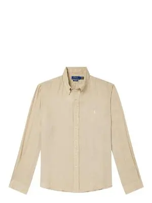 Polo Ralph Lauren Polo Ralph Lauren - Button-Down Logo-Embroidered Linen Shirt - Men - Neutrals - XS Beige