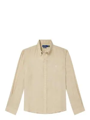 Polo Ralph Lauren Polo Ralph Lauren - Button-Down Logo-Embroidered Linen Shirt - Men - Neutrals - XS Neutrals