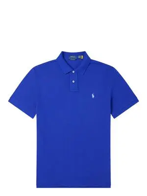 Polo Ralph Lauren Logo-embroidered Cotton-pique Polo Shirt - Blue