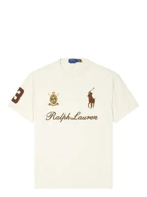 Polo Ralph Lauren Logo-embroidered Cotton T-shirt - Neutrals
