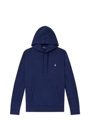 Polo Ralph Lauren Logo-embroidered Cotton-jersey Hoodie - Blue