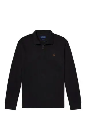 Polo Ralph Lauren Polo Ralph Lauren Ribbed Cotton Half-Zip Sweater Black