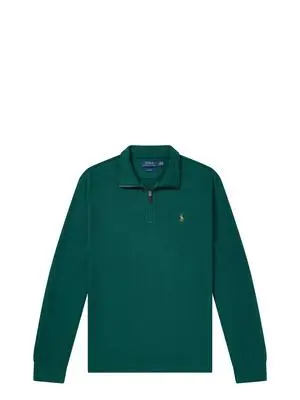 Polo Ralph Lauren Polo Ralph Lauren - Logo-Embroidered Cotton-Jersey Half-Zip Sweatshirt - Men - Green - S Green