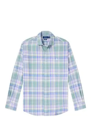 Polo Ralph Lauren Logo-embroidered Checked Cotton Shirt - Blue
