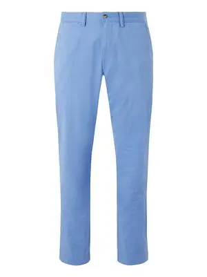 Polo Ralph Lauren Straight-leg Cotton-blend Trousers - Blue