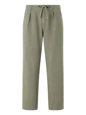 Polo Ralph Lauren The Lateef Straight-leg Pleated Linen Drawstring Trousers - Green