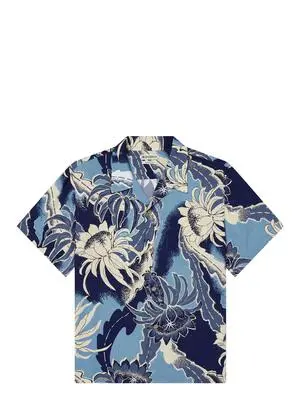 JW Anderson Camp-collar Floral-print Voile Shirt - Blue