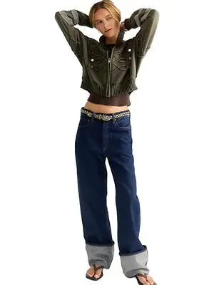 AGOLDE Big Cuff Straight Leg Jeans - Rinse