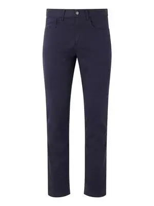 Canali CANALI Tapered Stretch Cotton-Twill Trousers Navy