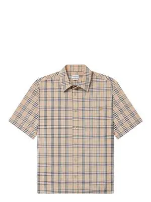 Burberry Checked Cotton-poplin Shirt - Neutrals