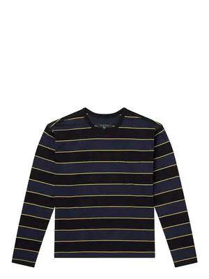Rag & Bone Striped Cotton-jersey T-shirt - Blue