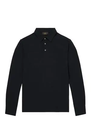 SLOWEAR Slim-fit Icecotton Piqué Polo Shirt - Black