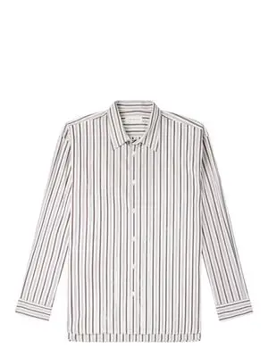 Dries Van Noten Croom Striped Cotton-poplin Shirt - Brown