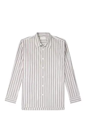 Dries Van Noten Croom Striped Cotton-poplin Shirt - Brown
