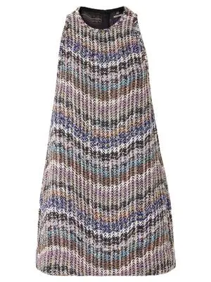 Missoni Striped Metallic Crochet-knit Mini Dress - Multi