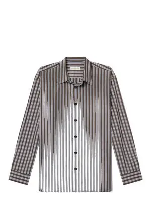 Dries Van Noten Croom Striped Cotton-poplin Shirt - Brown