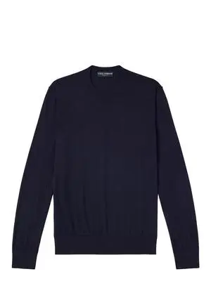 Dolce & Gabbana Cashmere Crew Neck Sweater - Blue