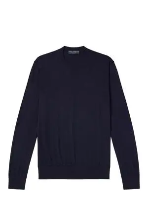 Dolce & Gabbana Dolce&Gabbana Cashmere Crew Neck Sweater Navy