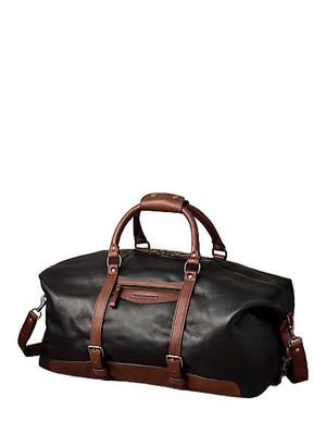 Overland Fairfield Large Leather Duffel Bag - Black