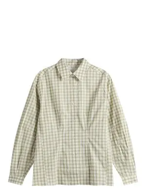 SAMSØE SAMSØE Saalesso Checked Shirt With Adjustable Buckle Detail - Mosstone Check