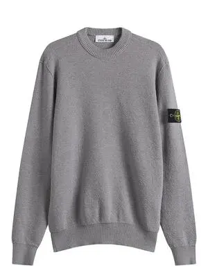 Stone Island Textured Stitch Jumper - Ash Grey