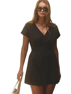 Z Supply Sanna 100% Cotton Mini Dress - Black