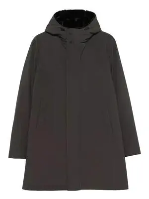 Herno Hooded Parka With Faux Fur Collar - Grey