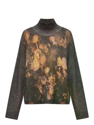 DIESEL® Diesel Floral Print High Neck Sweater
