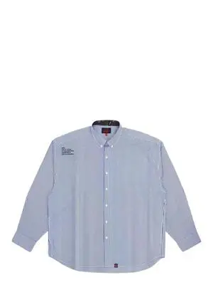 AAPE BY *A BATHING APE Stripe-print Logo-embroidered Shirt - Blue