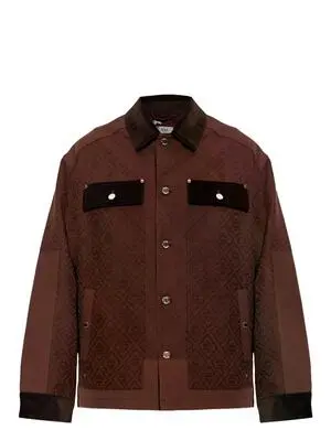 Casablanca Monogram Corduroy-trim Shirt Jacket - Brown