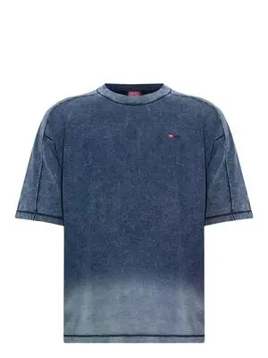 DIESEL® Ombré-effect Logo-embroidered T-shirt - Blue