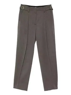 SYSTEM Tailored Trousers With Buckle Detail - Grey