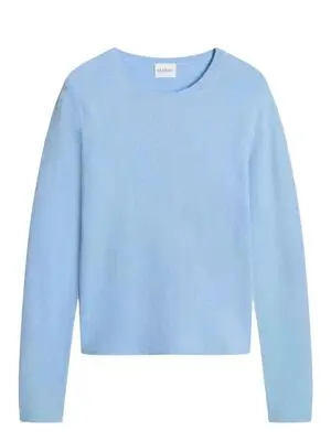 Closed Crew Neck Long Sleeve Sweater - Blue