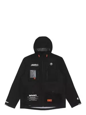 AAPE BY *A BATHING APE Hooded Jacket With Moonface Print - Black