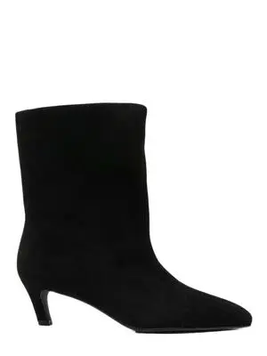 LINDA BAUMANN Pointed-toe Suede Boots - Black