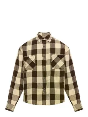 DIESEL® Check Distressed Shirt - Brown