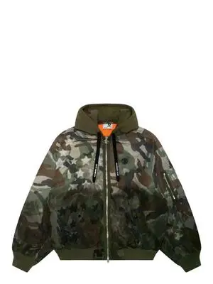 AAPE BY *A BATHING APE Camouflage Print Hooded Bomber Jacket - Green
