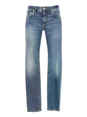 Dolce & Gabbana Logo Plaque Straight-leg Jeans - Blue