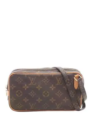 LOUIS VUITTON 2003 Monogram Pochette Marly Bandouliere Crossbody Bag - Brown