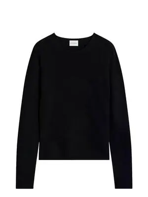 Closed Crew Neck Long Sleeve Sweater - Black