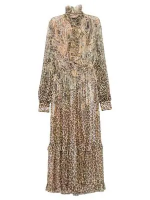 Etro ETRO Paisley Leopard-Print Maxi Dress Neutrals