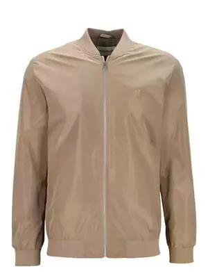 NOWADAYS NOWADAYS Logo Embroidered Zip-Up Bomber Jacket Neutrals
